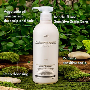LA'DOR TripleX 3 Deep Cleansing Shampoo for Dry Itchy Sensitive Scalp Dandruff w/Tea Tree Lemon Lavender Sulfate-free Korean Hair Care 10 Fl Oz