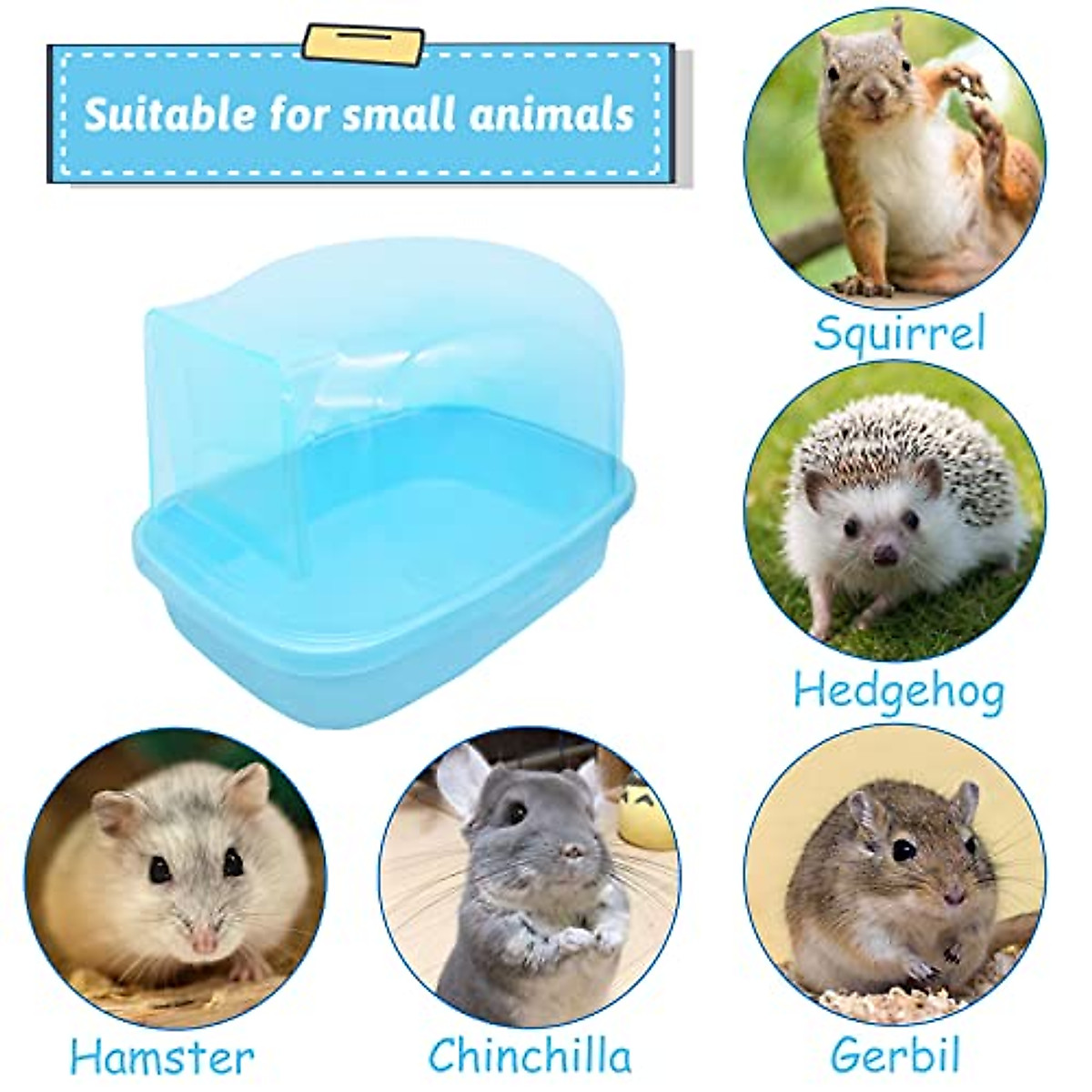 Hamiledyi Dwarf Chinchilla Sand Bath House,Syrian Hamster Sauna Room Plastic Small Animals Dust Bathroom Toilet for Hamster Gerbil Hedgehog Squirrel Totoro