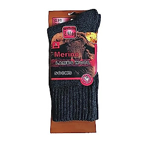 Diamond Star Merino Wool Socks 6 Pairs Thermal Socks Insulated for Cold Weather Winter Socks For Mens & Womens 10-13 (Multicolor)