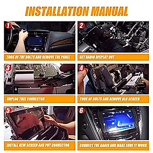 RANSOTO CUE Touch Screen Display Replacement With Trim Removal Tool Compatible With 2013-2017 Cadillac ATS Escalade XTS SRX CTS CTS-V Replaces 20867046 22912609