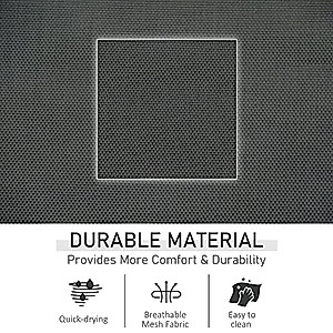 Outsunny Outdoor Rocking Chair with Breathable Mesh Fabric, Patio Porch Chair with Side Pocket, Sun Lounge Chair with Detachable Pillow for Deck, Garden, or Pool, Black