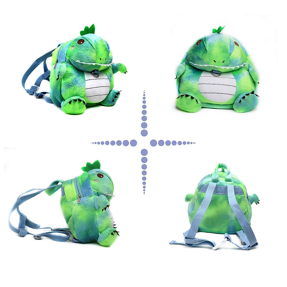 Heltid Kids Dinosaur Toddler Backpack with Leash,Cute Plush Animal Backpack for boys
