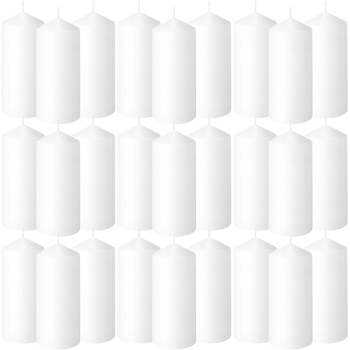 MTLEE 20 Pack Unscented Pillar Candles 3 x 5 Inch Smokeless White Candles Long Burning Pillar Candles Clean Dripless Pillar Candles for Wedding Birthday Spa Parties Dinners Home Gatherings