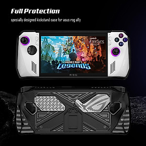 Kickstand Case for 2023 ASUS ROG Ally Handheld, ROG Ally 7 Accessories Protective Cover Grip with Stand (Black)