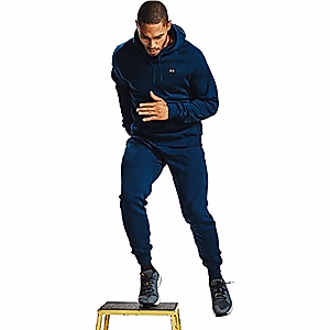 Under Armour Mens Rival Fleece Hoodie , Academy Blue (408)/Onyx White , XX-Large