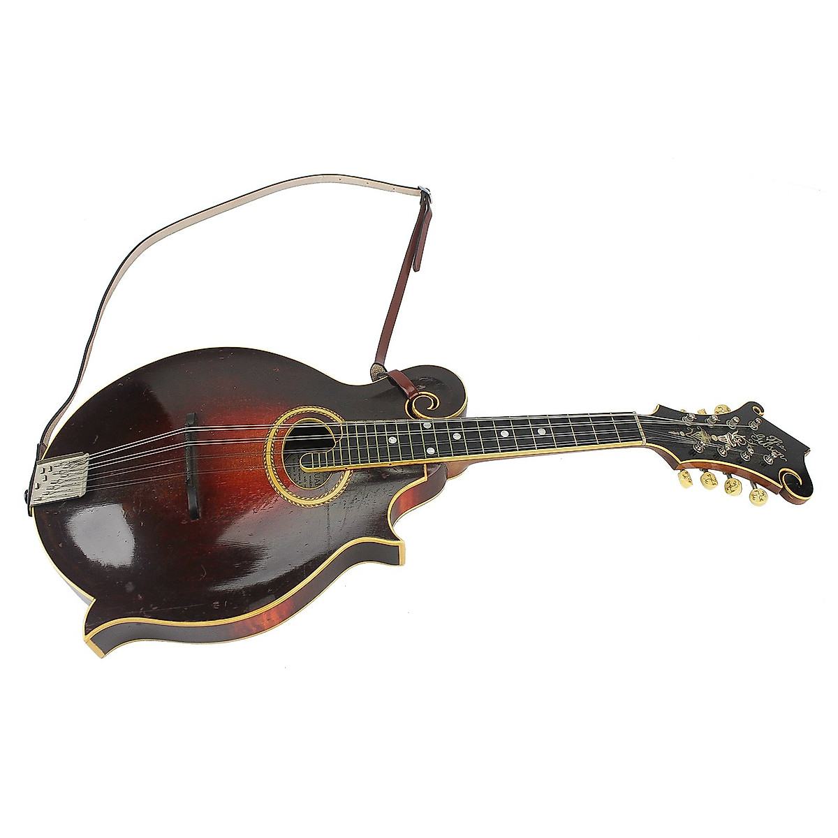 Walker & Williams M-41 Chestnut Brown Leather Mandolin Strap For A or F Types