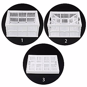 Sosody 34 L Large Collapsible Plastic Storage Crates, Folding Storage Baskets Stackable, White, 4 Packs