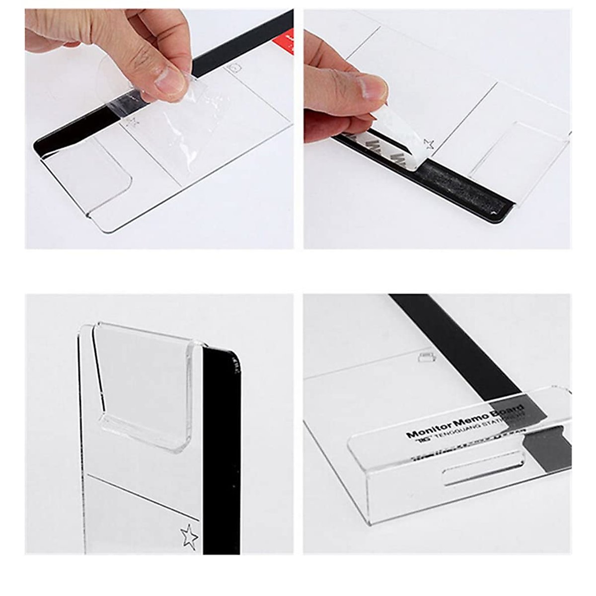 Computer Monitor Message Board memo Message Board Screen Side Panel with Mobile Phone Bracket 2 Pieces (Left and Right)