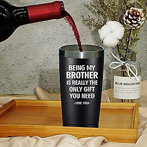 Fufandi Brother Gifts from Sister, Brother - Funny Birthday Gifts for Brother - Friendship Presents for Brothers from Big Brother, Siblings, Brother in Law - Vacuum Insulated Tumbler Cup 20oz
