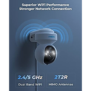 REOLINK E1 Outdoor Plug-in WiFi Security Camera, 5MP HD PTZ Camera for Home Security, Motion Tracking, 5GHz WiFi, 3X Optical Zoom, Person Vehicle Detection, Spotlight Color Night Vision, APP Control
