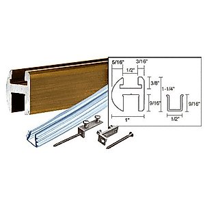 C.R. LAURENCE SDH980ABRS CRL Antique Brass Deluxe Shower Door Header Kit - 98"