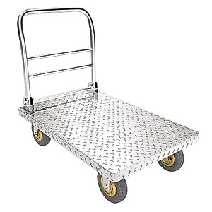 Platform Truck Flat Handtruck Steel Platform Truck with Wheel Folding Push Cart Load 880lb/ 1100 Lb Moving Dolly Cart Heavy Flatbed Cart Reliable