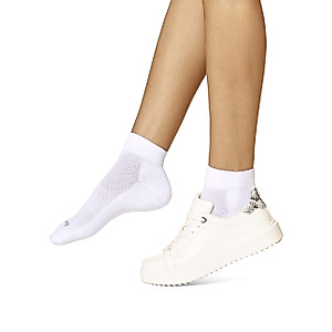 No nonsense womens Soft & Breathable Cushioned Quarter Top Running Socks, White - 9 Pair Pack, 4 10 US