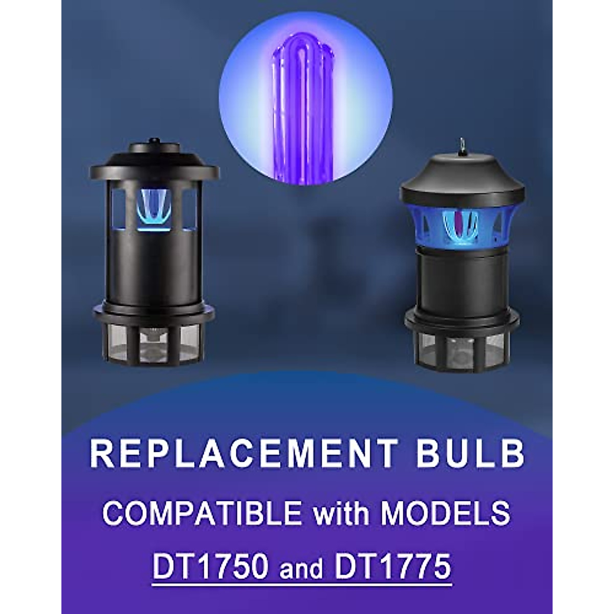 43050 Replacement Bulbs Compatible with Dynatrap DT1775 1 Acre and DT1750 3/4 Acre Bug Zapper, 3U 26W Black Light Bulb for Mosquito & Flying Insect Trap Light, 3 Pack