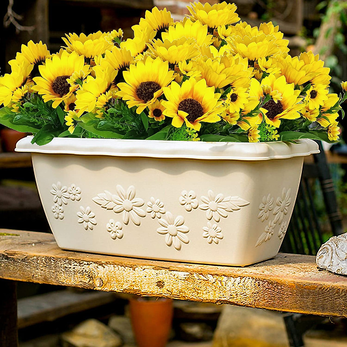 QIANYUN Sunflower Artificial Flowers,10PCS Small Daisy Small Wild Flower,Realistic Silk Sunflower for Party Bouquet Arrangement Home Desktop Wedding Decor Home Garden Decoration (Style A)