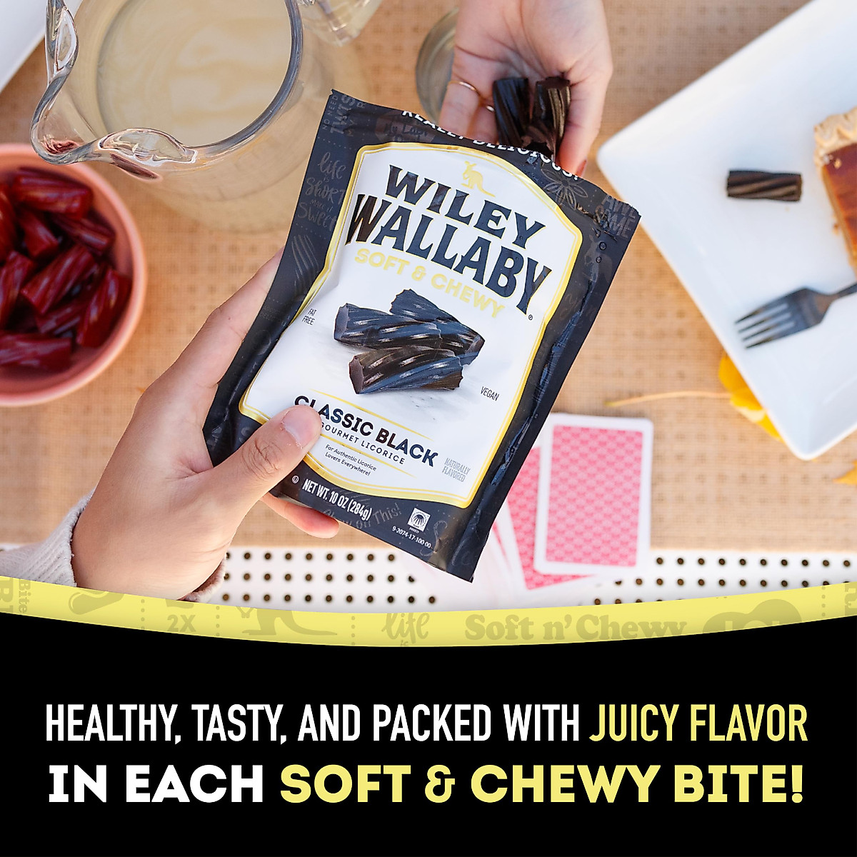 Wiley Wallaby Licorice 24 Ounce Classic Gourmet Soft & Chewy Australian Black Licorice Candy Twists, 3 Pack