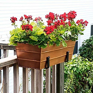 Achla Designs Copper PlatedWindow Flower Box Planter-Small (22" L x 6" W x 5" H)