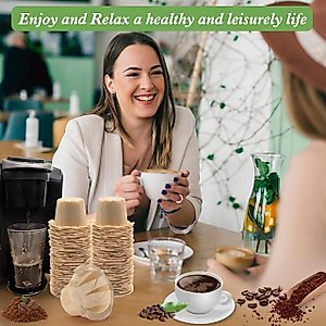 Aussen Disposable Coffee Paper Filters Replacement Kerig Filter Fit All Keurig Single Serve Filter Brands Compatible with Reusable Single Serve Pods Keurig Coffee Maker 200 Count