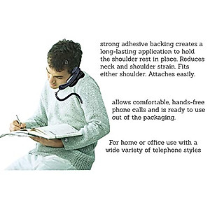 1InTheOffice Telephone Handset Shoulder Rest, Phone Cushion Gel Padded Black, 1 Pack