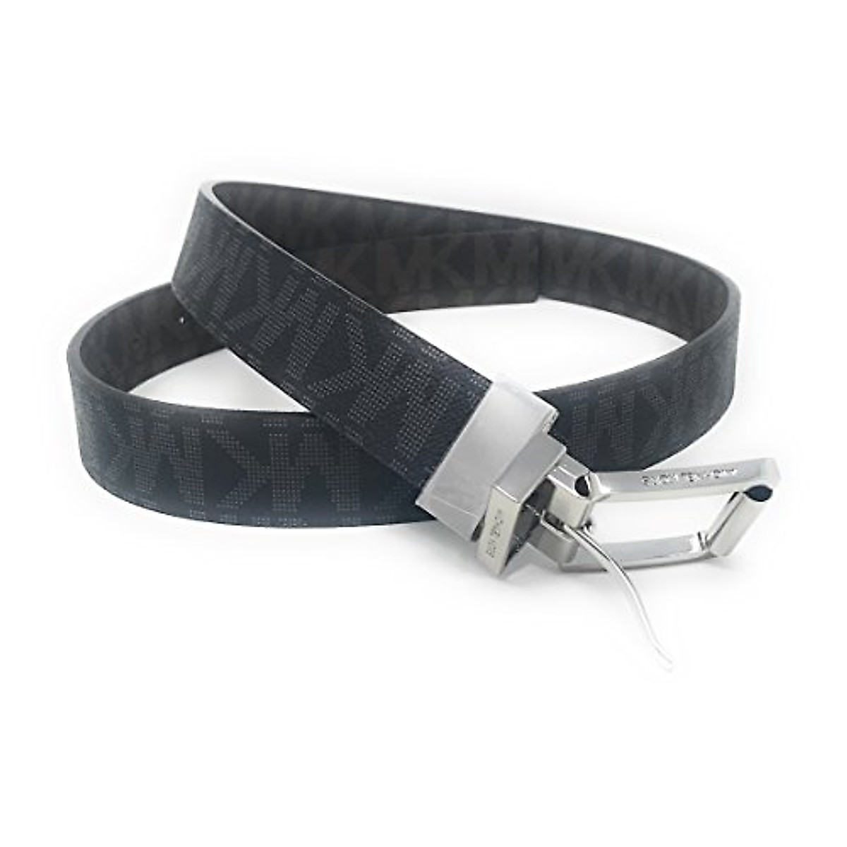 Michael Kors Women's 30mm Reversible MK Logo Monogram Synthetic Leather Belt, Black To Brown (M)