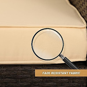 PAOLFOX 5 Piece Patio Furniture Sets,Patio Conversation Sets,Wicker Patio Furniture,Rattan Outdoor Furniture,Patio Sofa,Deck Furniture Brown/Beige