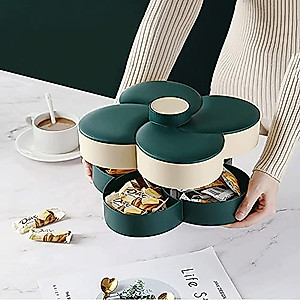 TEMKIN /Bowl Birthday Party Supplies Plate Tray 4-Section Candy Snack Salad Desserts Dried Fruit Nuts Plate For Wedding Home Office Party Fruit Bowl for Kitchen Counter Tray