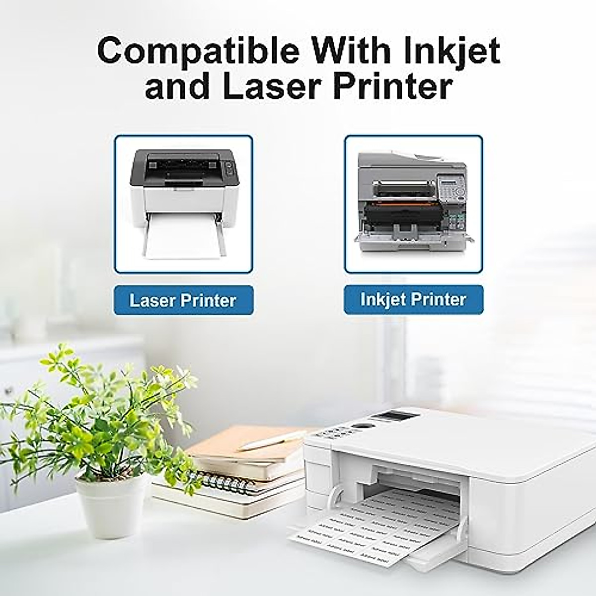 INJINEO Address Labels, 2" x 4" Shipping Address Labels for Inkjet & Laser Printers, Mailing Labels Compatible with 5163, 5263 and 8163 Labels, Easy to Peel (250 Labels, 25 Sheets)