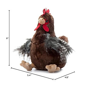 The Petting Zoo Chicken Rooster Stuffed Animal Plushie, Gifts for Kids, Wild Onez Wildlife Animals, Chicken Plush Toy 9 inches
