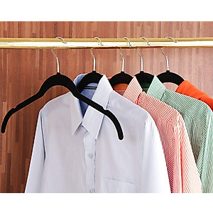 SUNTRADE Velvet Shirt Dress Clothes Hangers,360° Swivel Hook Non Slip Clothes Hangers for Tops, Dress Shirts, Blouses, Strappy Dresses (10)