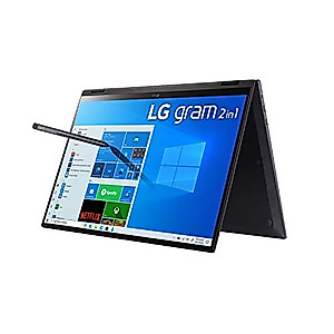 LG Gram 16T90P - 16" WQXGA (2560x1600) 2-in-1 Lightweight Touch Display Laptop, Intel evo with 11th gen Core i7 1165G7 CPU, 16GB RAM, 2TB SSD, 21 Hours Battery, Thunderbolt 4, Black - 2021