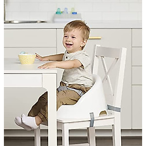 Regalo Baby Basics™ Booster Seat, White, Three-Point Safety Harness, Easily Wipeable, Sturdy & Durable Plastic