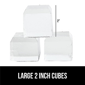 Gorilla Grip Large Silicone Ice Cube Mold with Stackable Lid, 1 Tray, Easy Release Freezer Mold, 8 Giant Square Cubes, Slow Melt for Whiskey Drinks Iced Coffee, Cocktail Bar Kitchen Essentials, Mint