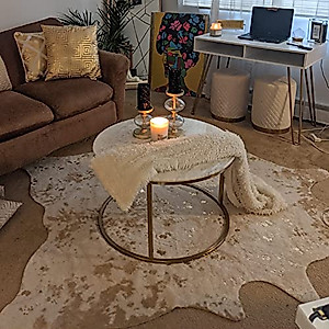 Vpory Faux Cowhide Rug - Premium Faux Cow Print Rug, Durable Western Room Decor Area Rugs for Living Room Bedroom, Faux Fur Animal Cow Hide Carpet