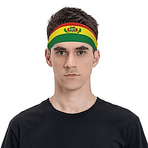 Bolivia Flag Sports Headbands Unisex Yoga Non-Slip Quick-Drying Workout Hairband