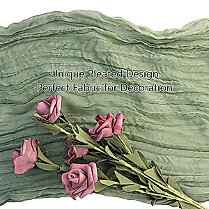 4 Pcs 10Ft Cheesecloth Table Runner 35x120 Inch Gauze Table Runner Boho Wedding Table Runner Tablecloth Romantic Rustic Table Runner for Wedding Bridal Shower Birthday Party Table Decor(Sage Green)