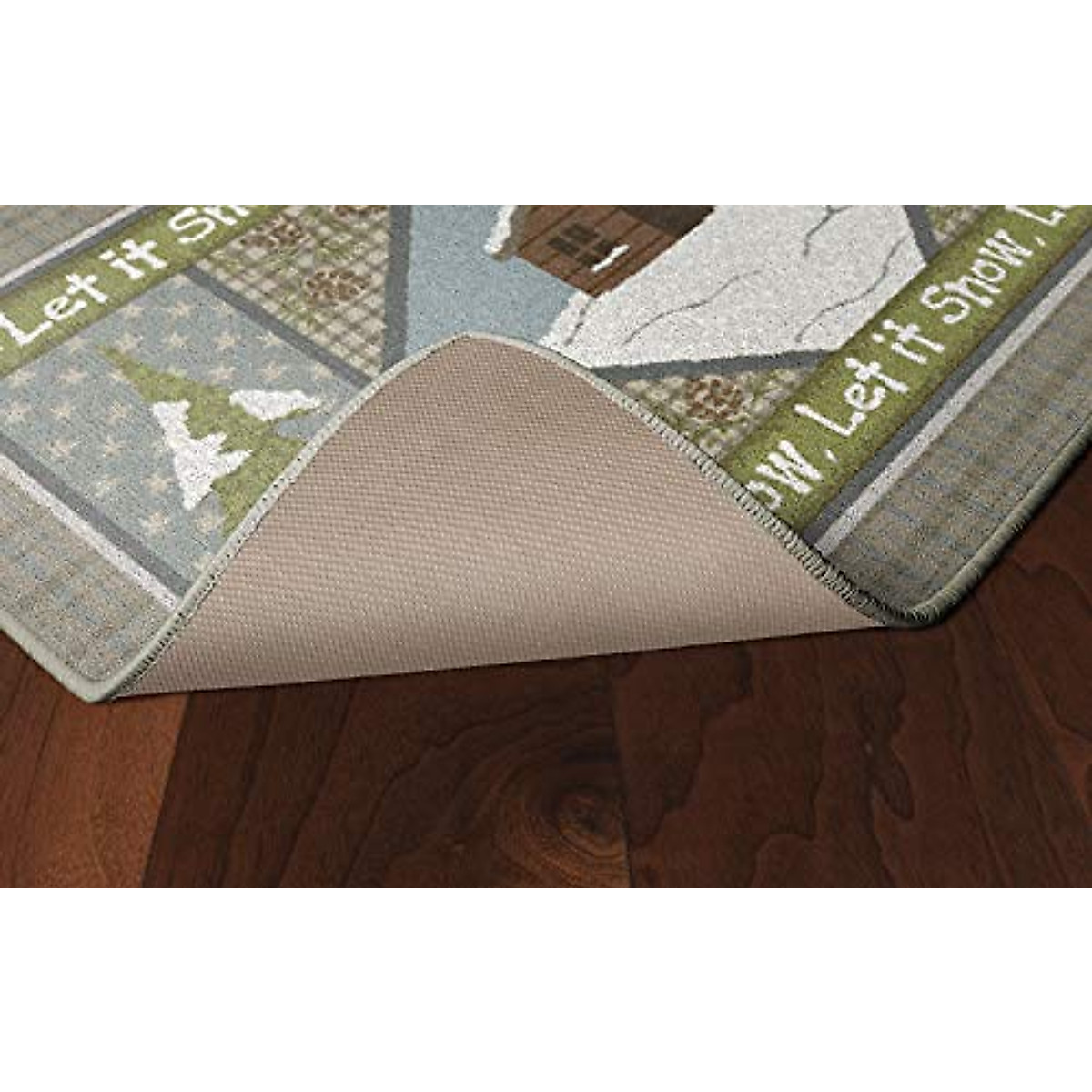 Brumlow MILLS Snow Cabin Washable Let It Snow Print Indoor or Outdoor Holiday Rug for Living or Dining Room Mat, Bedroom Carpet and Kitchen Runner Rug, 30" x 46", Neutral