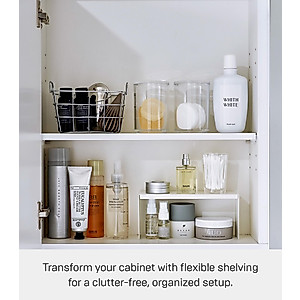 Yamazaki Home Tower Medicine Cabinet Vanity Storage Racks – Set Of 2, Bathroom Mirror Organizer Risers - Steel -