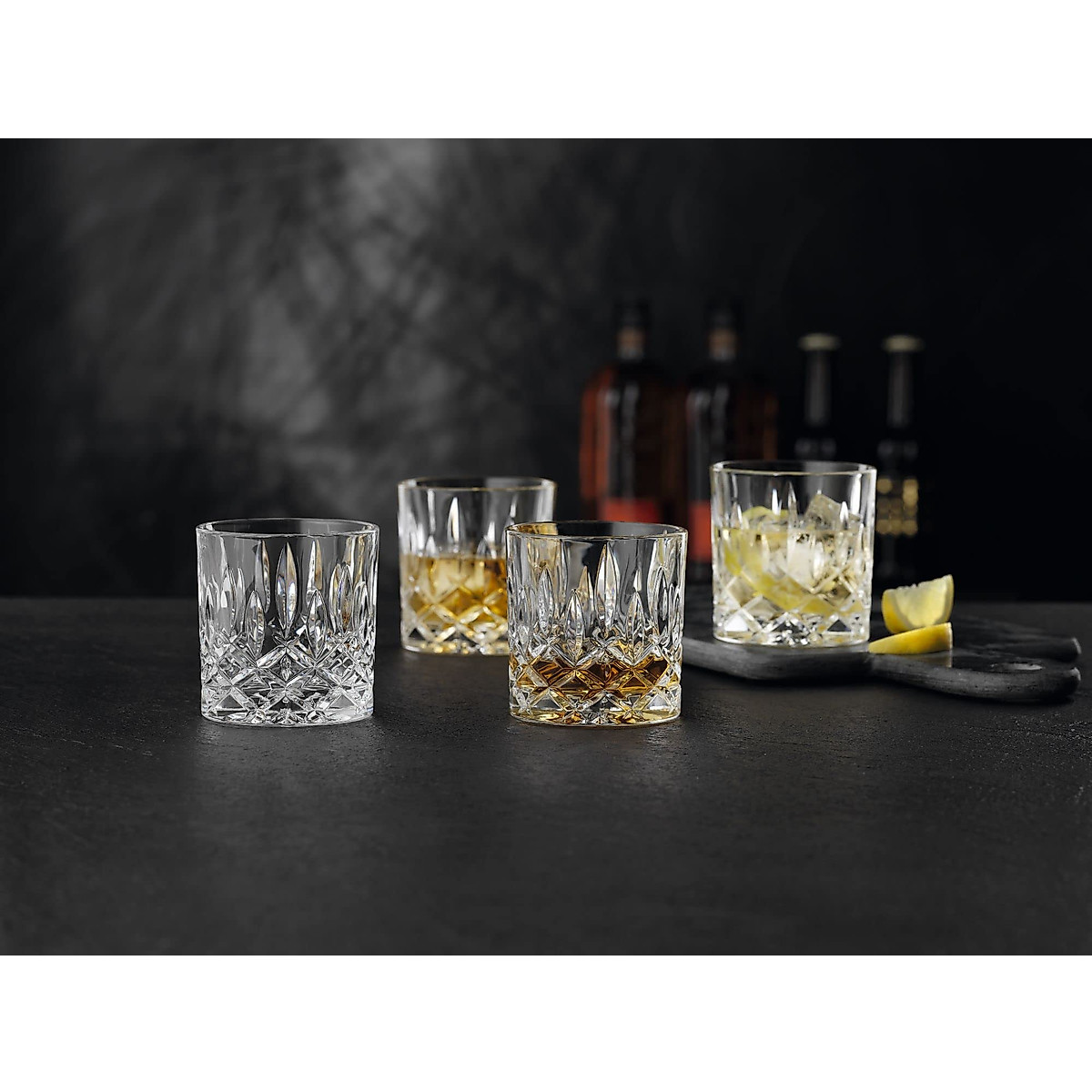 Nachtmann Brand Noblesse Collection, Single Old-Fashioned Glasses, Set of 4, Durable Crystal SOF Glass, Diamond Design, 245 ml/ 8.66-Ounce, Dishwasher Safe
