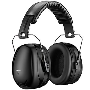 Ear Protection Safety Ear Muffs, NRR 28dB Safety Earmuffs for Hearing Protection, with Padded Headband, Compact Foldable Ear Defenders for Shooting, Hunting, Mowing, Construction, with Carrying Bag