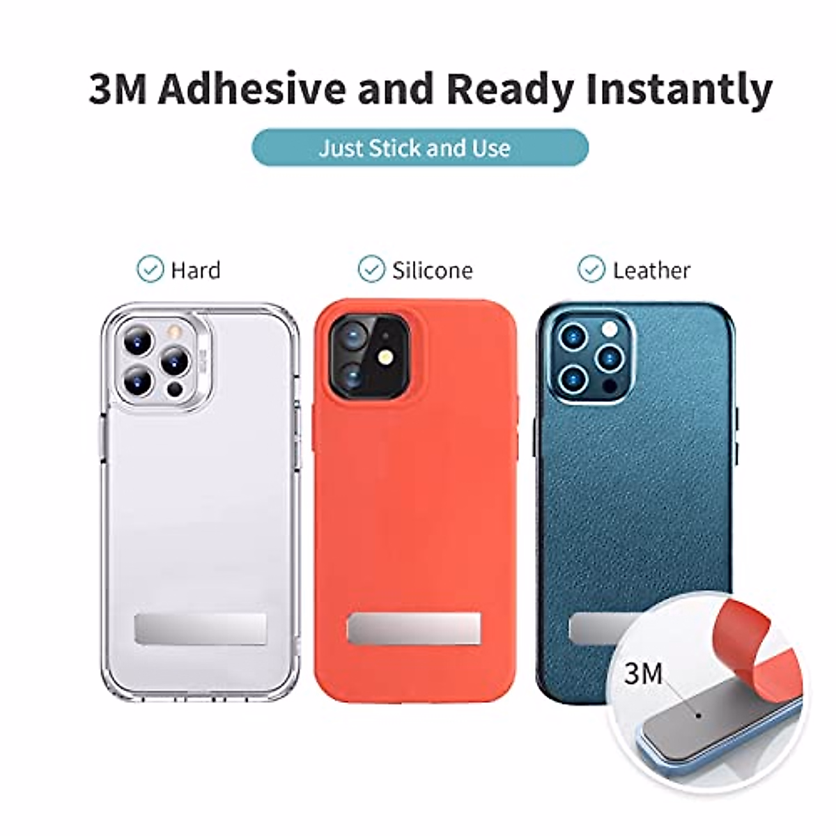 MOMOSI Ultra-Thin Phone Kickstand Attachment Multi-Angle Aluminum Kickstand (Adjustable Angle) Compatible with iPhone 14/14 Plus/14 Pro/14 Pro Max iPhone 13/12 Samsung Galaxy S22/S21 iPad Blue