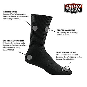 Darn Tough Tactical Micro Crew Cushion Socks (T4066) Unisex – (Black, Medium)