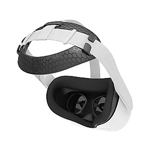 AMVR Head Strap Attachment for Oculus Quest 2, Soft TPU Elite Strap Back Pad VR Accessories Compatible with Meta Quest 2, Reduce Head Pressure to Enhance Comfort and Game Experience（ No Strap, Black）