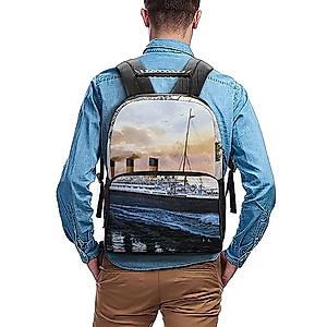 Retro Titanic Famous Old Historic Laptop Backpack Lightweight 16 Inch Travel Backpack Shoulder Bag Daypack for Men Women