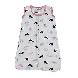 Bacati Little Sailor Whales Girls Muslin, Blue, Medium