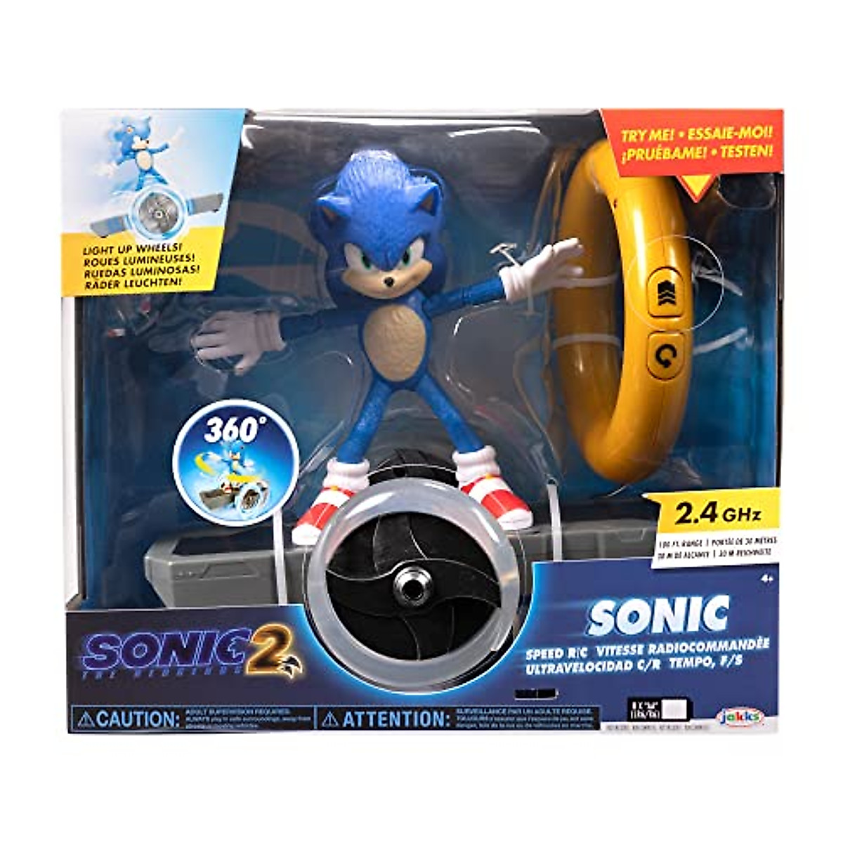 Sonic the Hedgehog Sonic 2 Movie - Sonic Speed RC Vehicle, Blue/ Grey