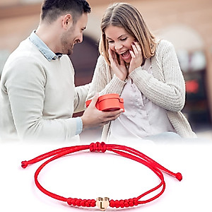 Red Initial Bracelet C Initial Letter Bracelets for Teen Girls Adjustable Red String Bracelets for Women Men Heart Shape Braided Bracelets Personalized Bracelet Birthday Mothers Day Gifts for Mom(C)