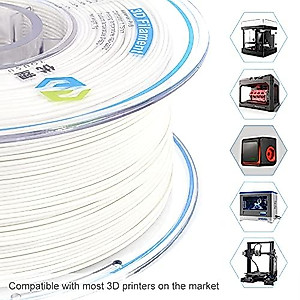 YOUSU White PVB Filament 1.75 mm for 3D Printer & 3D Pen 1 kg (2.2 lbs), Print As Easy as PLA Filament, can be Polished with Alcohol to get Smooth Surface.