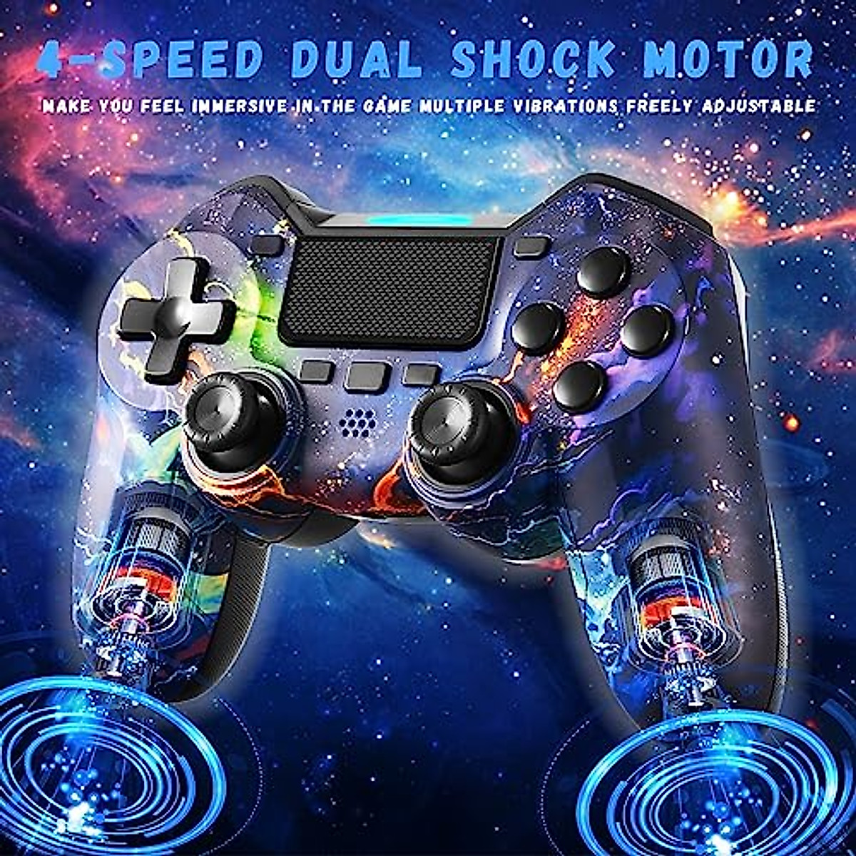 TERIOS Wireless Controller Compatible with PS4/Slim/Pro Controller for Playstation 4 with Built-in Speaker/Stereo Headset Jack/Dual Vibration/6-Axis Motion/Programming/1000mAh Battery/Auto Fire Turbo