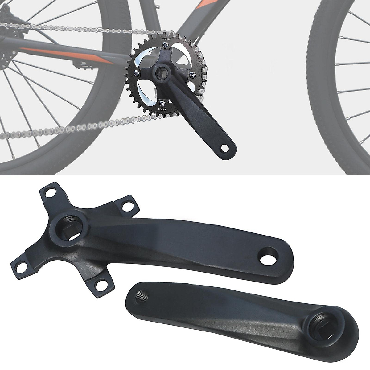 Mountain Bike Crankset Aluminum Alloy Crank 04 BCD Bike Crankset, 152mm