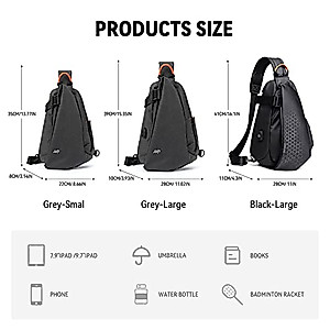 SUNMOP Anti-Theft Waterproof Crossbody Sling Bag for Men Women,Small One Shoulder Bag,Chest Bag Sling Backpack with USB Charger for Hiking Walking Travel Cycling,Black